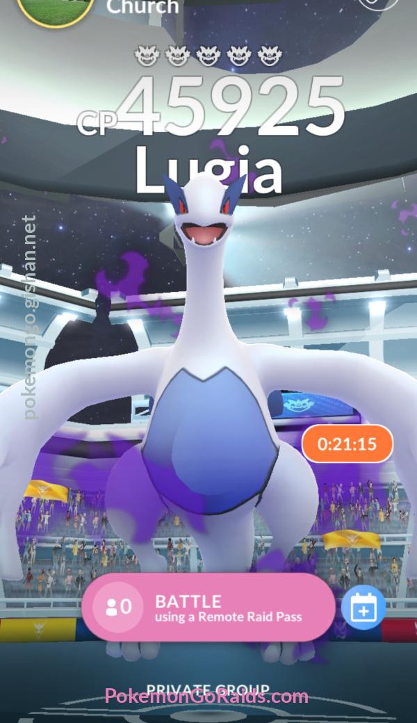 Shadow Lugia Raid Boss - Pokemon Go